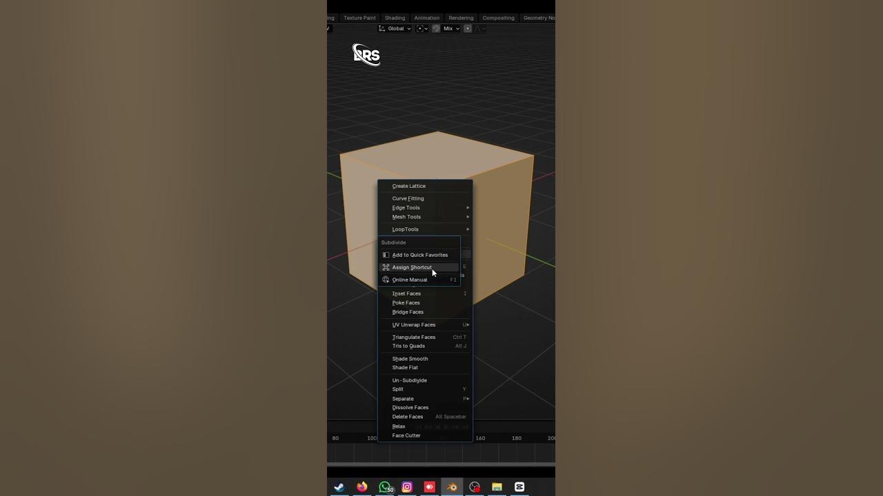 Blender Subdivide Shortcut - YouTube