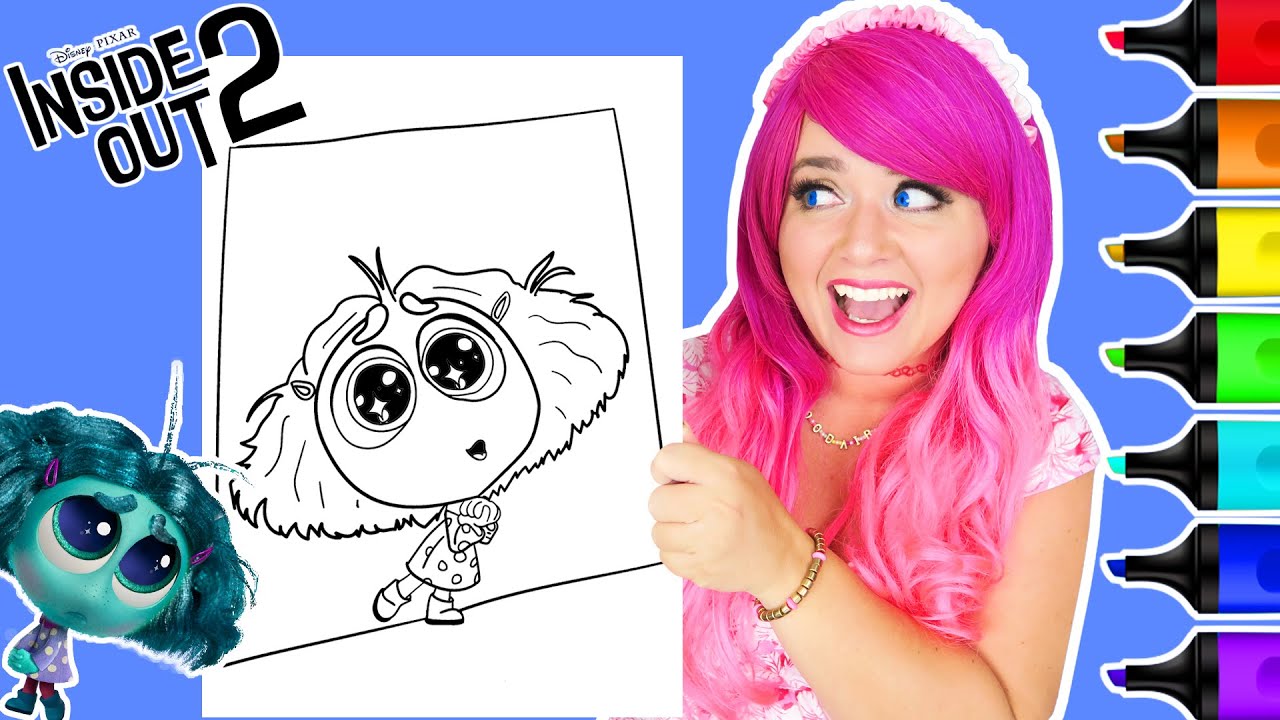 Coloring Inside Out 2 Envy Disney Pixar Coloring Page | Ohuhu Art ...