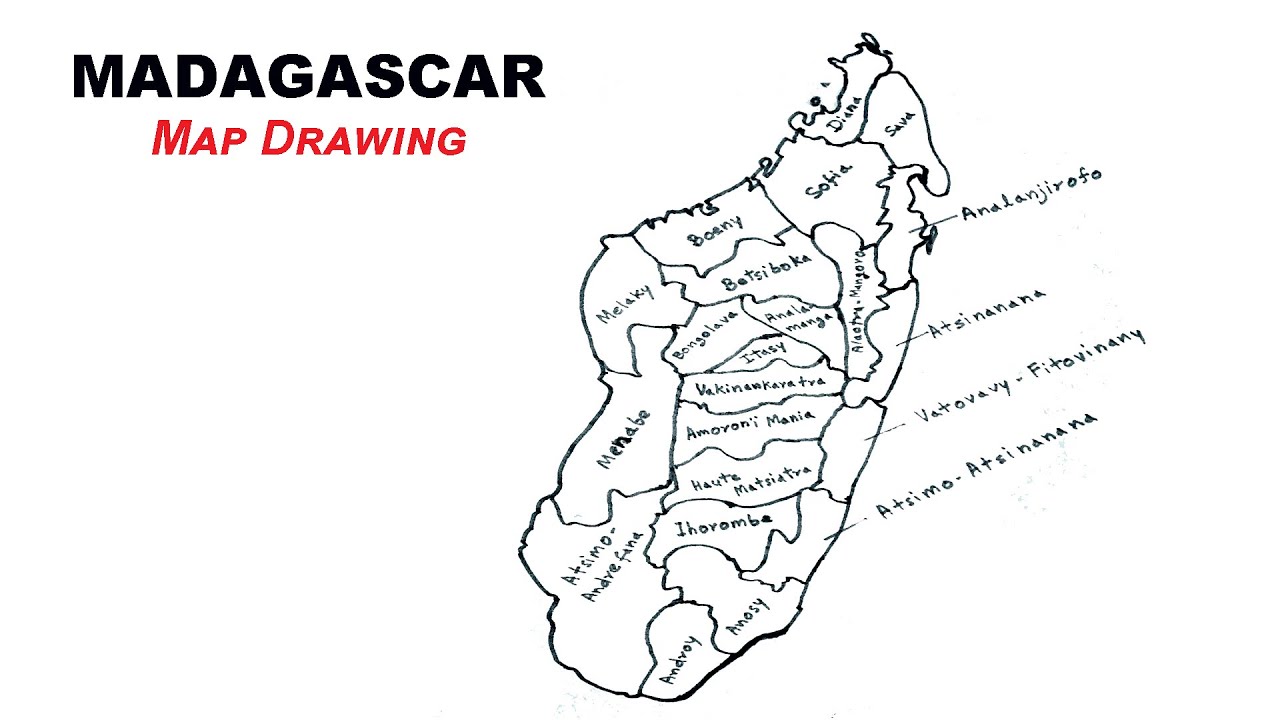 How to draw Map of Madagascar || Map with Provinces - YouTube