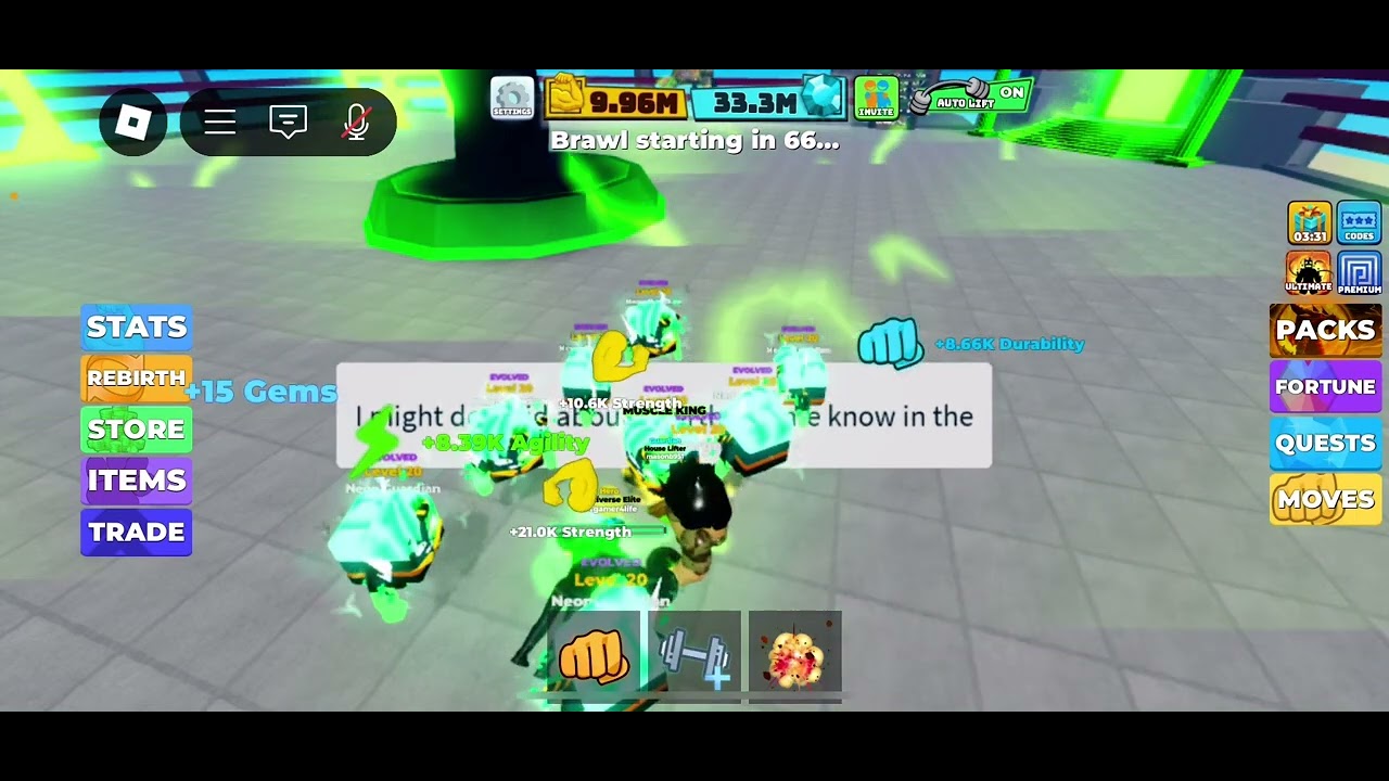 Getting 10m strength in muscle legends!!(it didn’t record the full ...