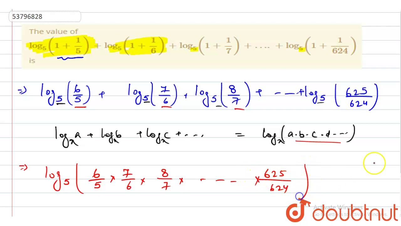 The Value Of log 5 1 1 5 log 5 1 1 6 log 5