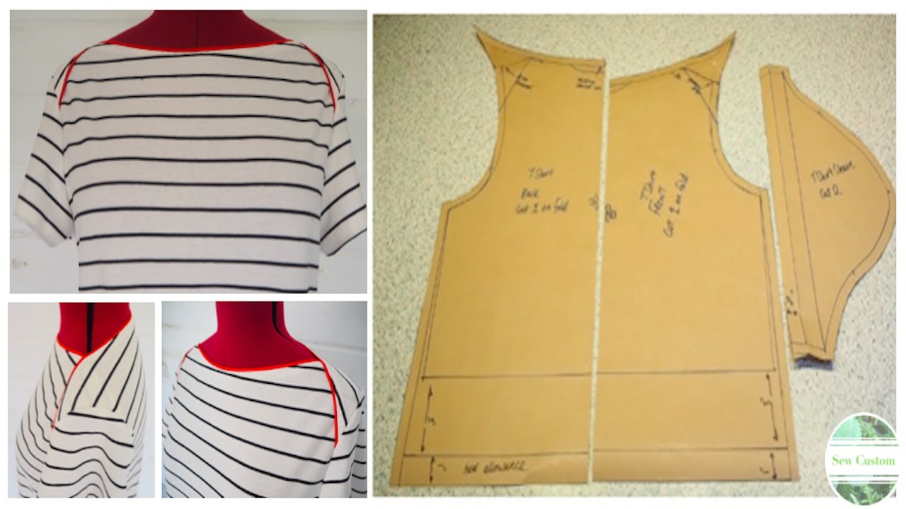 The Patterning of my Basic T-Shirt with cross over shoulder detail ...