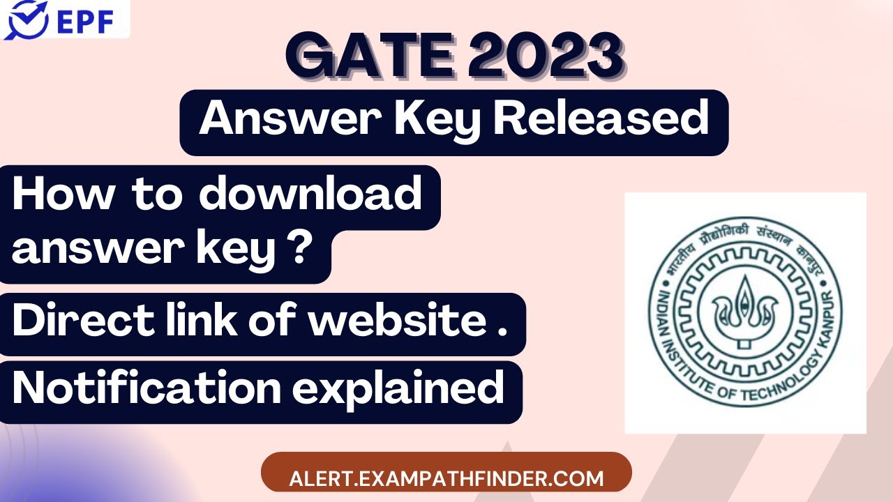 GATE 2023 || Answer Key Released || DOWNLOAD ANSWER KEY || - YouTube
