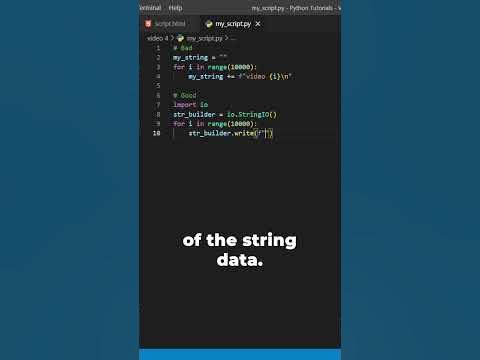 Boost Your Python Efficiency: Master String Concatenation with StringIO - YouTube