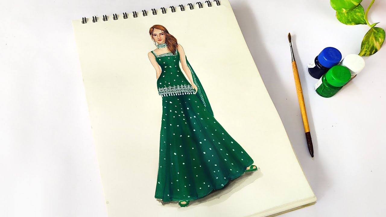A beautiful sharara design drawing easy and step by step.. - YouTube