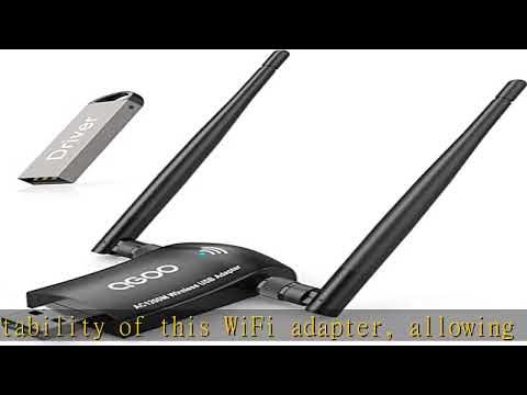 Wireless USB WiFi Adapter for PC, QGOO WiFi Adapter USB 3.0 AC1200 High Gain Dual 5dBi Antennas ...