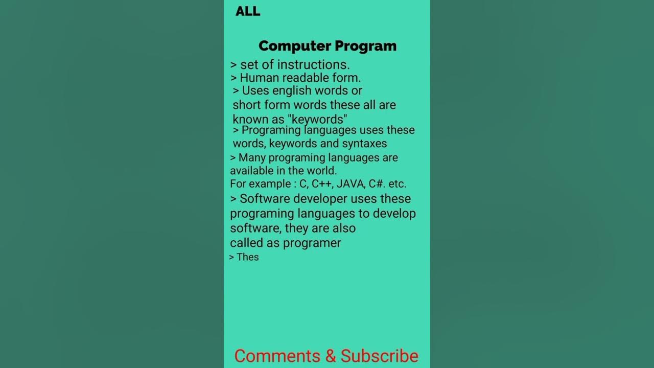 computer program | all | #computerprogramming - YouTube