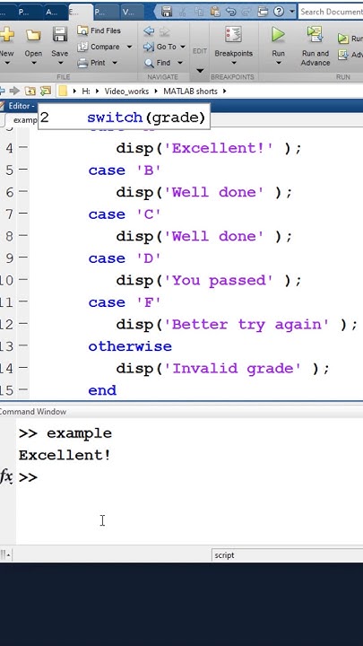 Switch & Case Statement Matlab | Matlab Shorts Series 8 | #shorts - Youtube