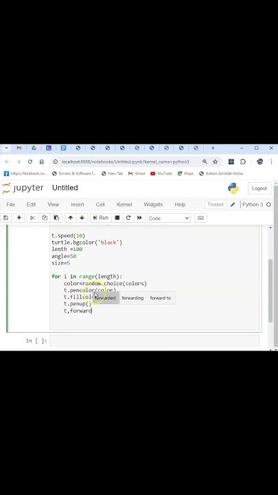 Lets Code Together😊😊😊python Turtle Jupyter Jupyternotebook Youtube