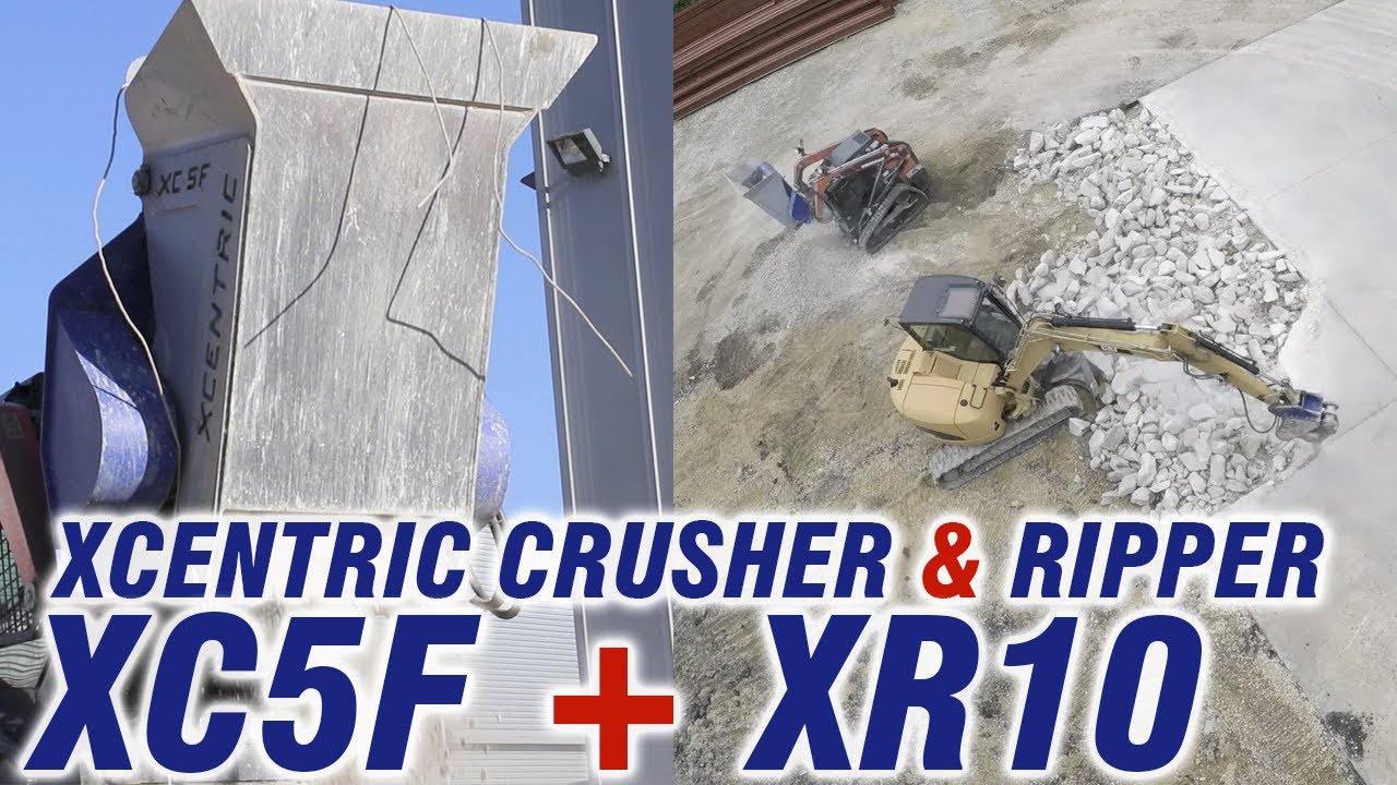 Xcentric Crusher XC5F + Ripper XR10, small machines, concrete ...