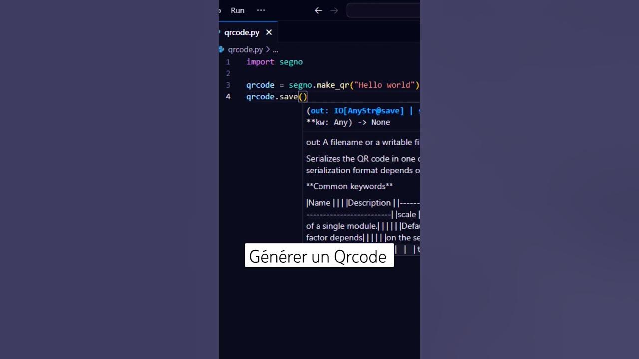 Générer Un Qrcode Programming Python Phython Youtube