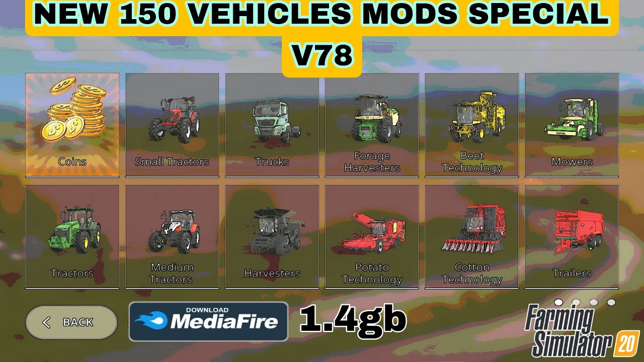 fs20 mod 150 vehicles mods for farming simulator 20 v78 - YouTube