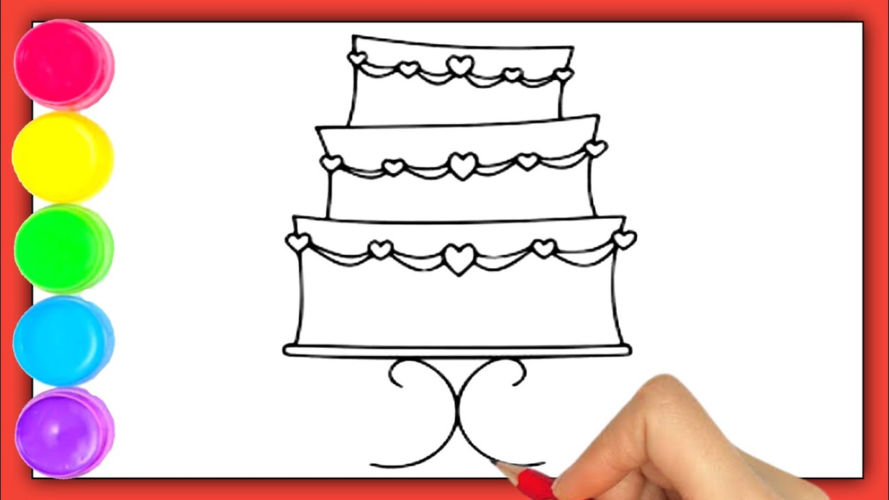 Cake drawing easy for kids// How to draw a cake drawing easy step by ...