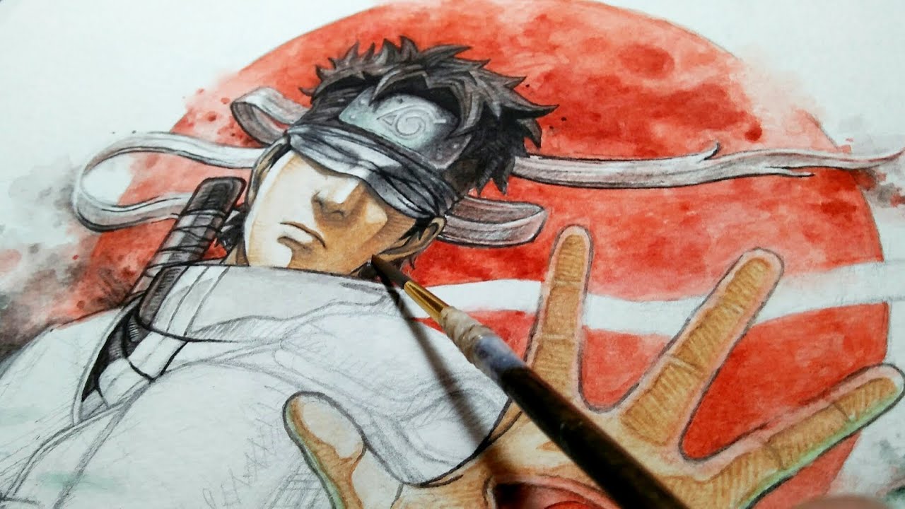 Drawing anime character Shisui Uchiha Naruto in different style - YouTube