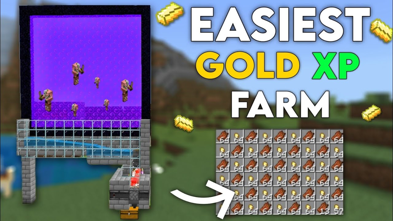 Minecraft BEST GOLD & XP Farm In Bedrock 1.20 (MCPE/Xbox/PS4) - YouTube
