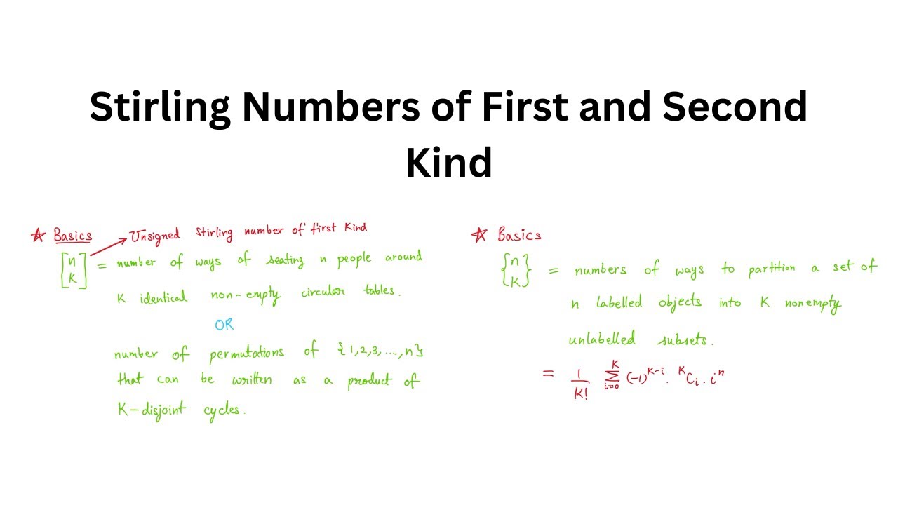 Striling Number of first and second kind (P&C) - YouTube