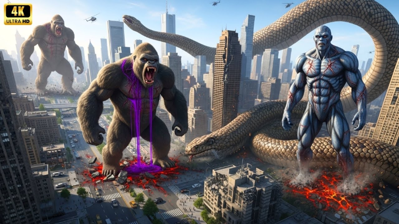 King Kong vs Muscle Giant and Giant Snake: The City Rescue Mission ...
