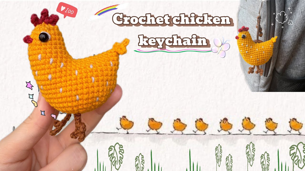 🐓 Wow amazing 🐓 crochet chicken keychain very easy #crochetanywhere ...