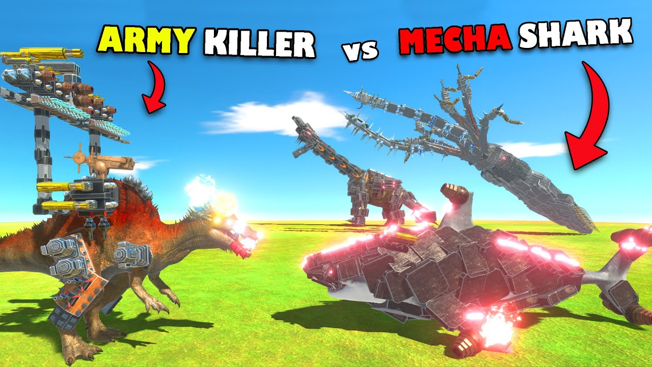 SHINCHAN ARMY KILLER vs AQUATIC UNDEFEATED MECHA SHARK in Animal Revolt ...