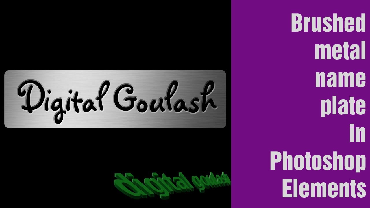Learn Photoshop Elements - Brushed Metal Name Plate - YouTube