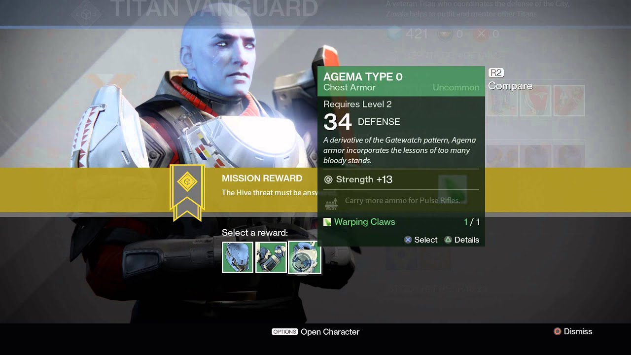 Destiny - The Tower: Zavala Gift Warping Claws for Agema Type 0 (Chest ...