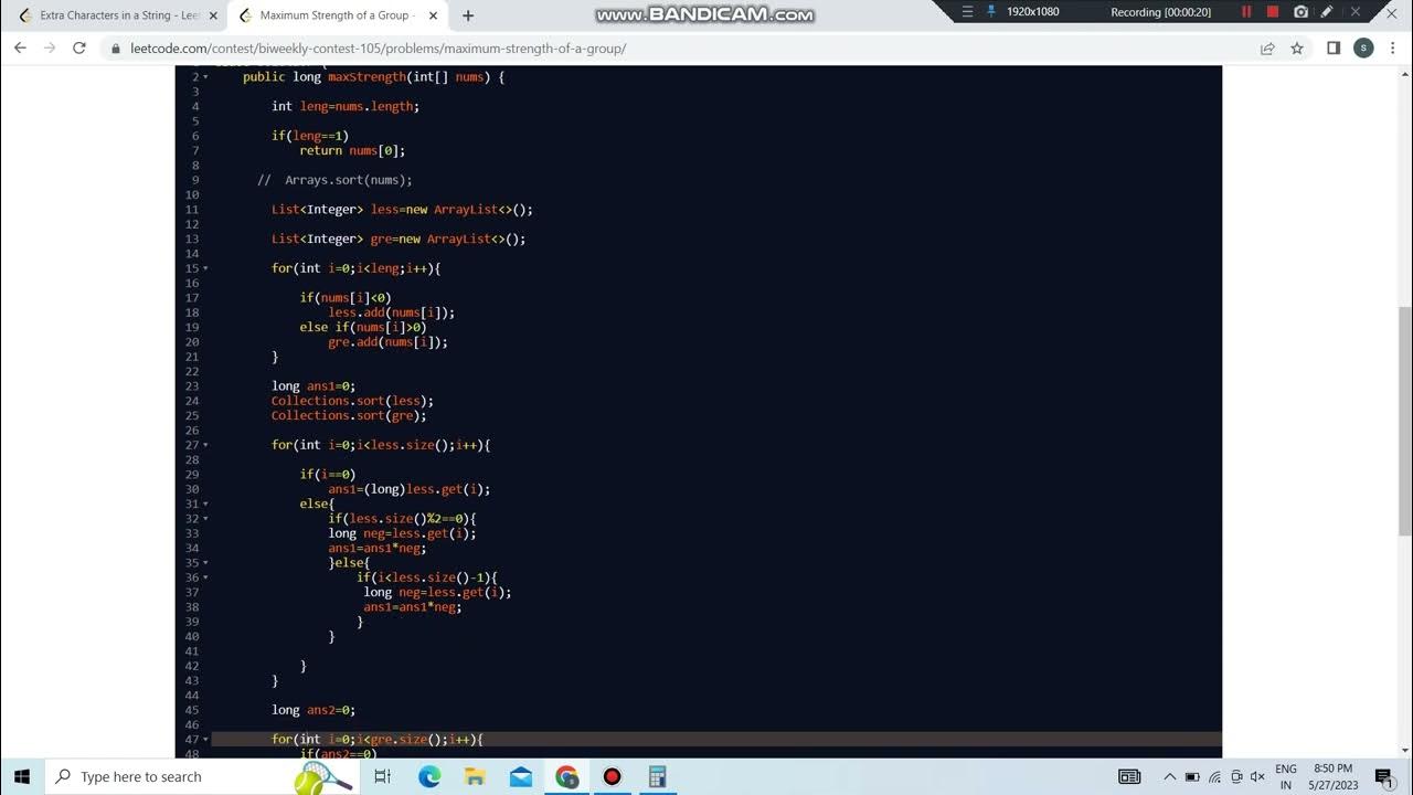 6393 Maximum Strength Of A Group Leetcode Biweekly Contest 105 Solution Code Youtube