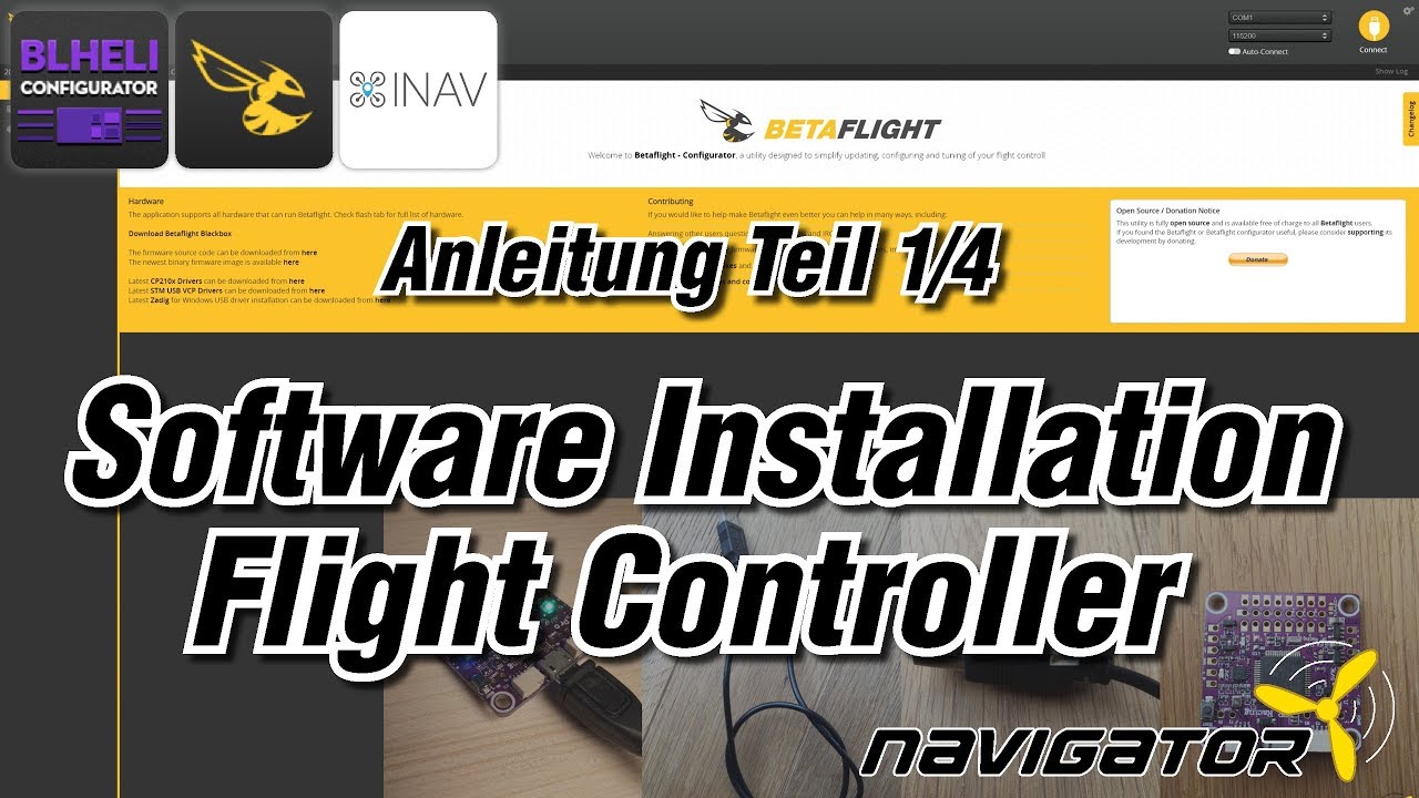 Walktrough Anleitung Betaflight Cleanflight INAV Software Installation ...