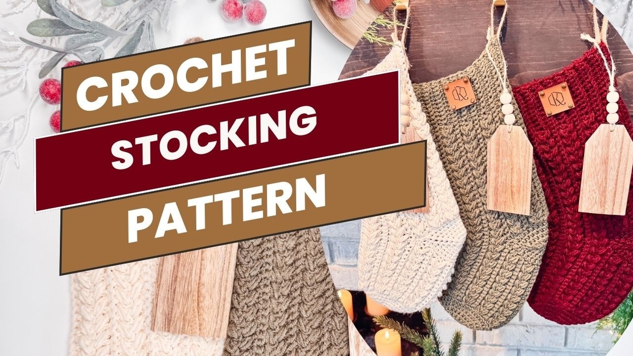 Festive Wheat Stitch™ Crochet Stocking Pattern - YouTube