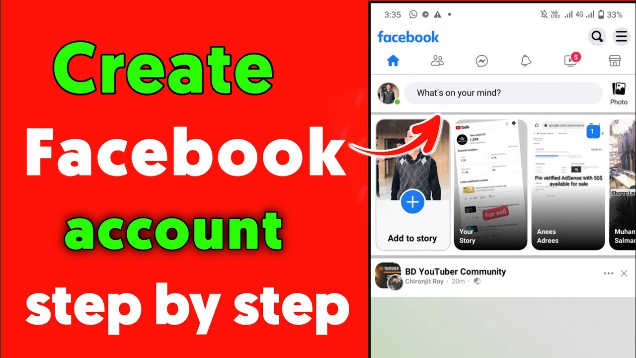 How to create Facebook account | Facebook account creation step by Step ...