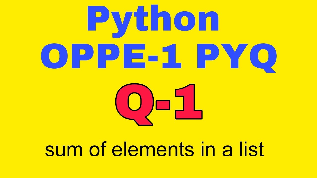 Python OPPE-1 Previous Term Question | - YouTube