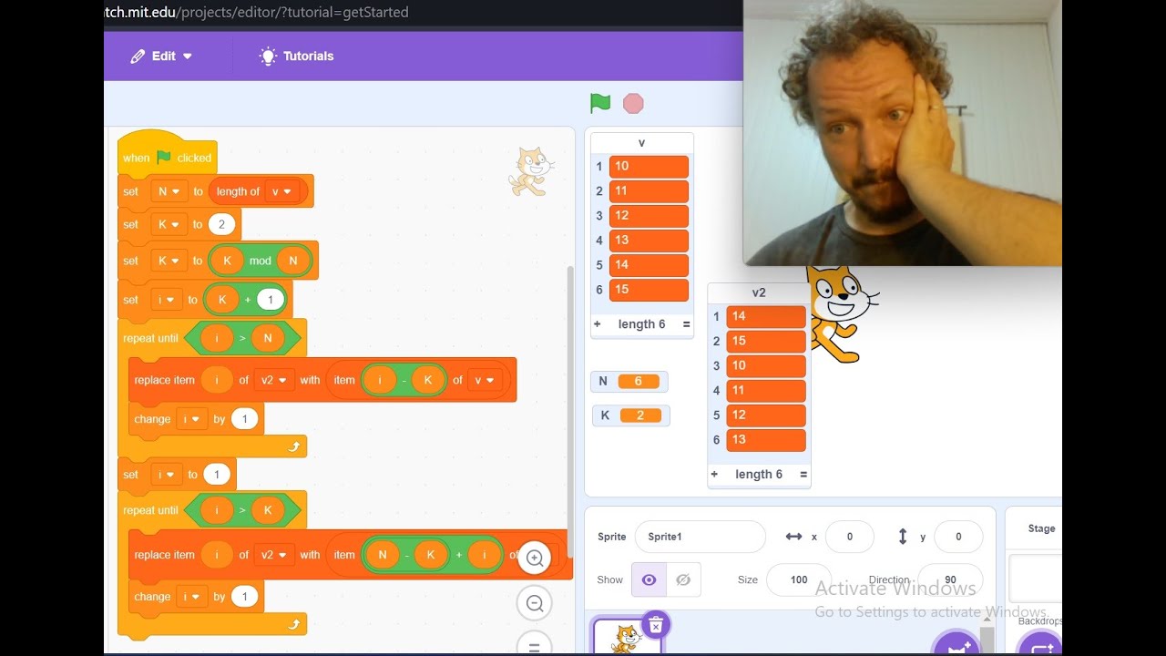 Rotesc la dreapta un vector circular in Scratch - YouTube