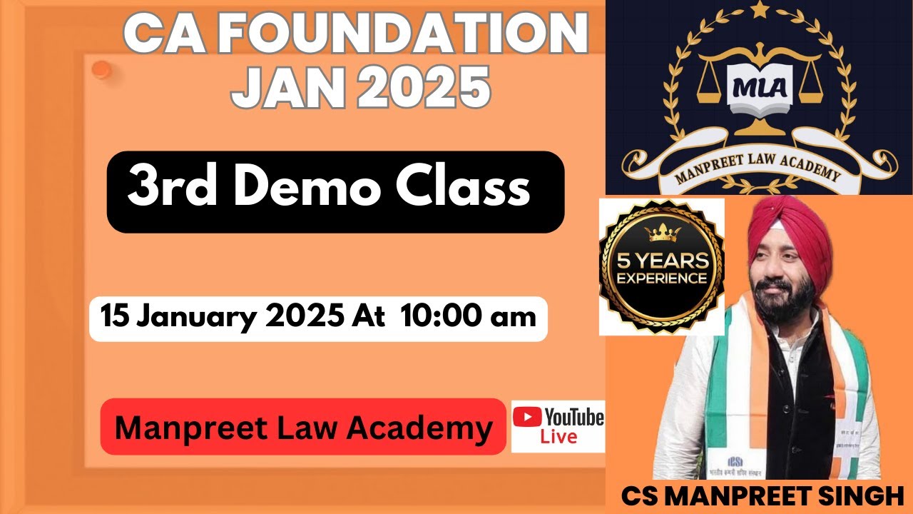 CA Foundation May/Sept 2025|Demo Class - YouTube