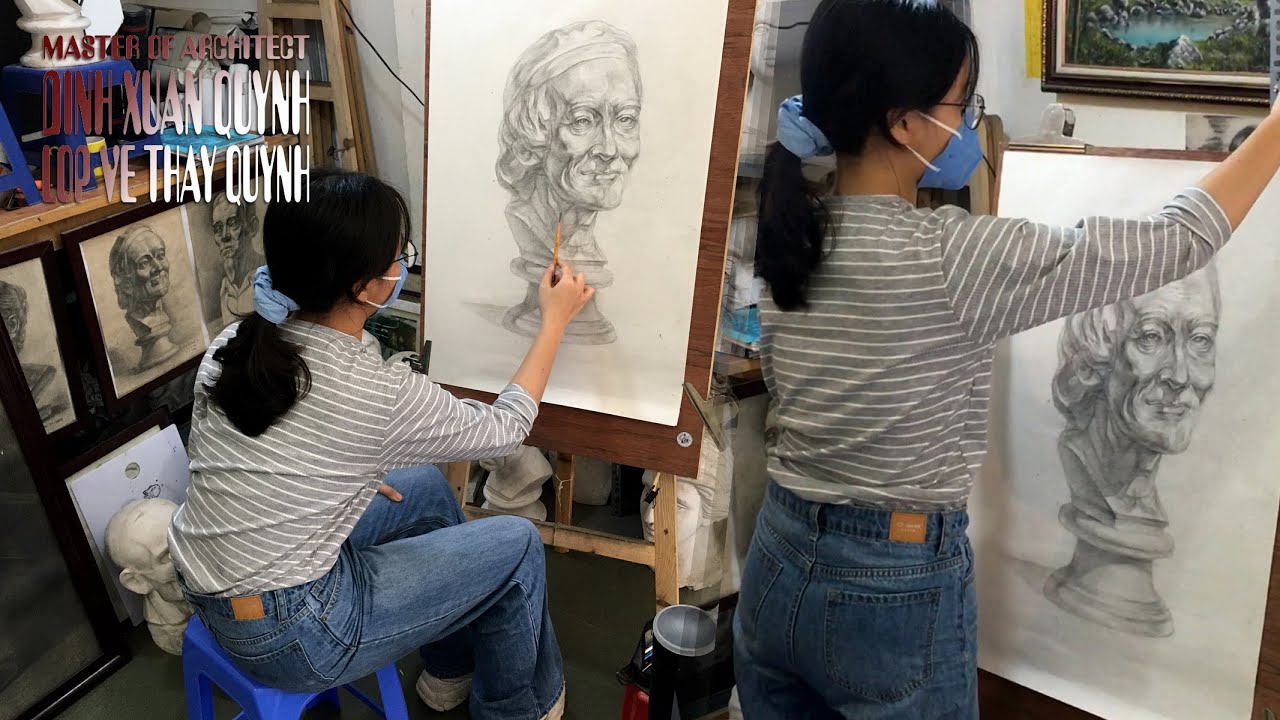 Hướng dẫn vẽ Tượng thạch cao ông Vôn-te (Voltaire) Plaster cast Drawing Tutorial - YouTube