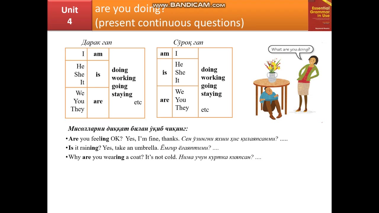 Unit 4. are you doing? (present continuous questions)/Essential English ...