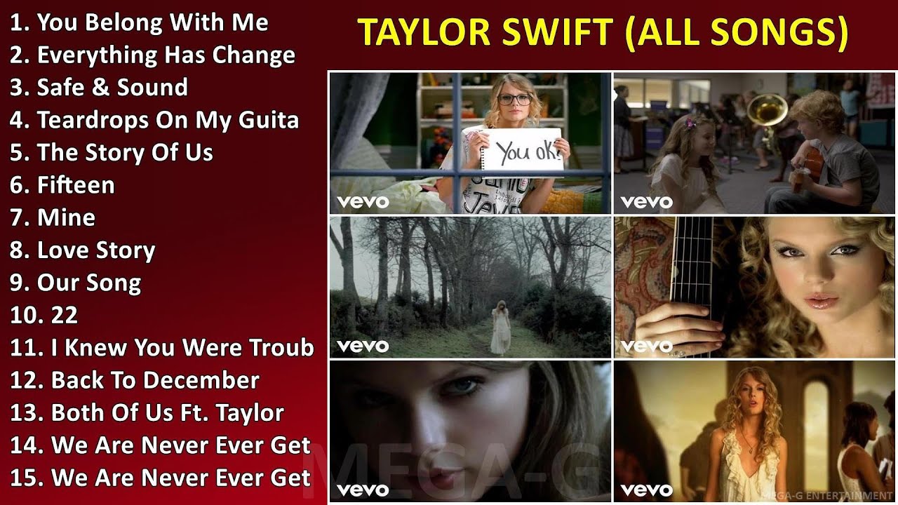 Taylor Swift (all songs) ~ Top Songs - YouTube