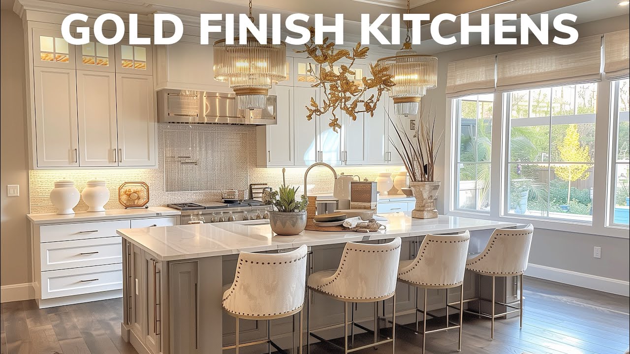 Stunning White Kitchens with Gold Finish for Interior Decore ...