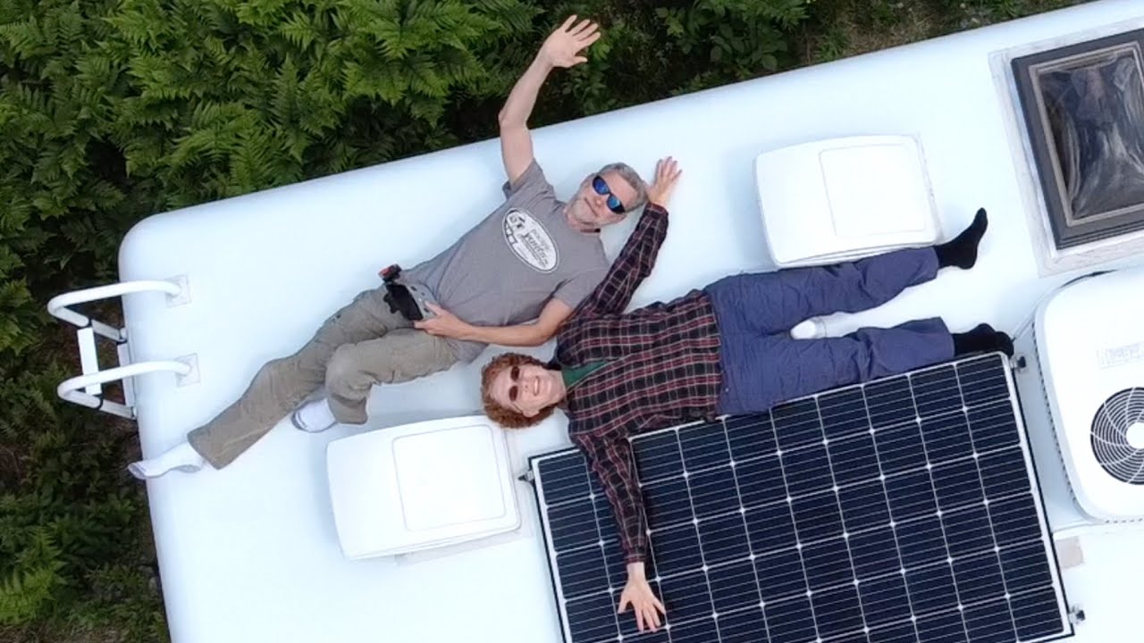 RV solar installation - Part 2 - mounting the panels - YouTube