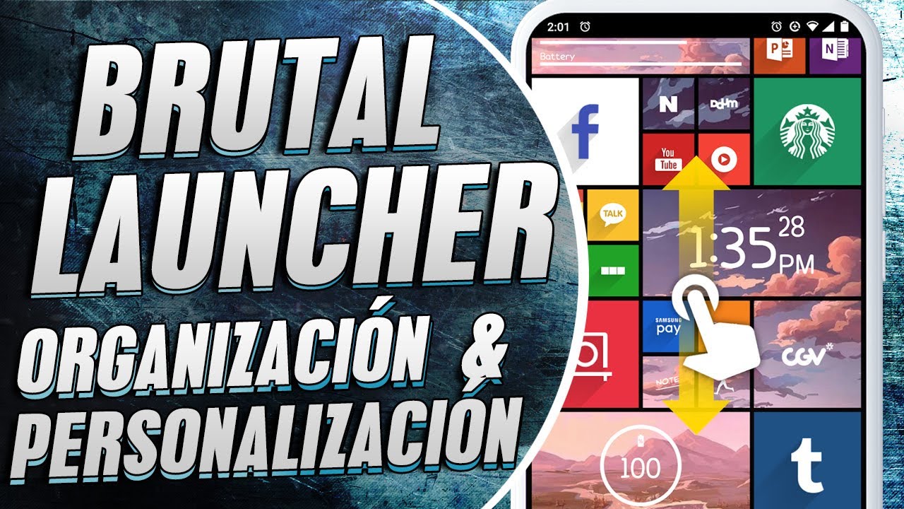Nuevo Brutal Launcher SQUARE HOME para Android Personalización mas ...