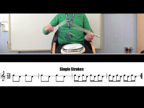 Single Strokes - Beginner Snare Drum Exercise - YouTube
