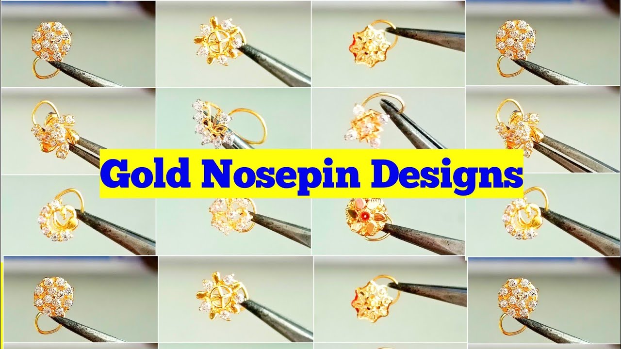 Latest Gold Nosepin Designs with price / Gold kanta / Gold Nosepin ...
