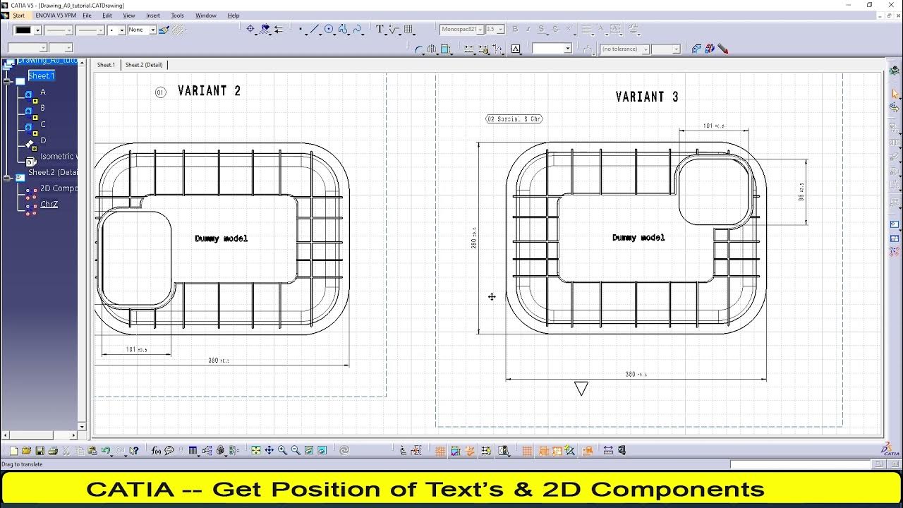 Catia Get Text Or 2d Instance Position Related To A Layout Python 39 Pyqt6 Youtube