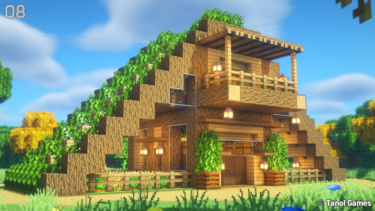 Minecraft: How to Build a Survival Triangle Wooden House (tutorial) [마인 ...