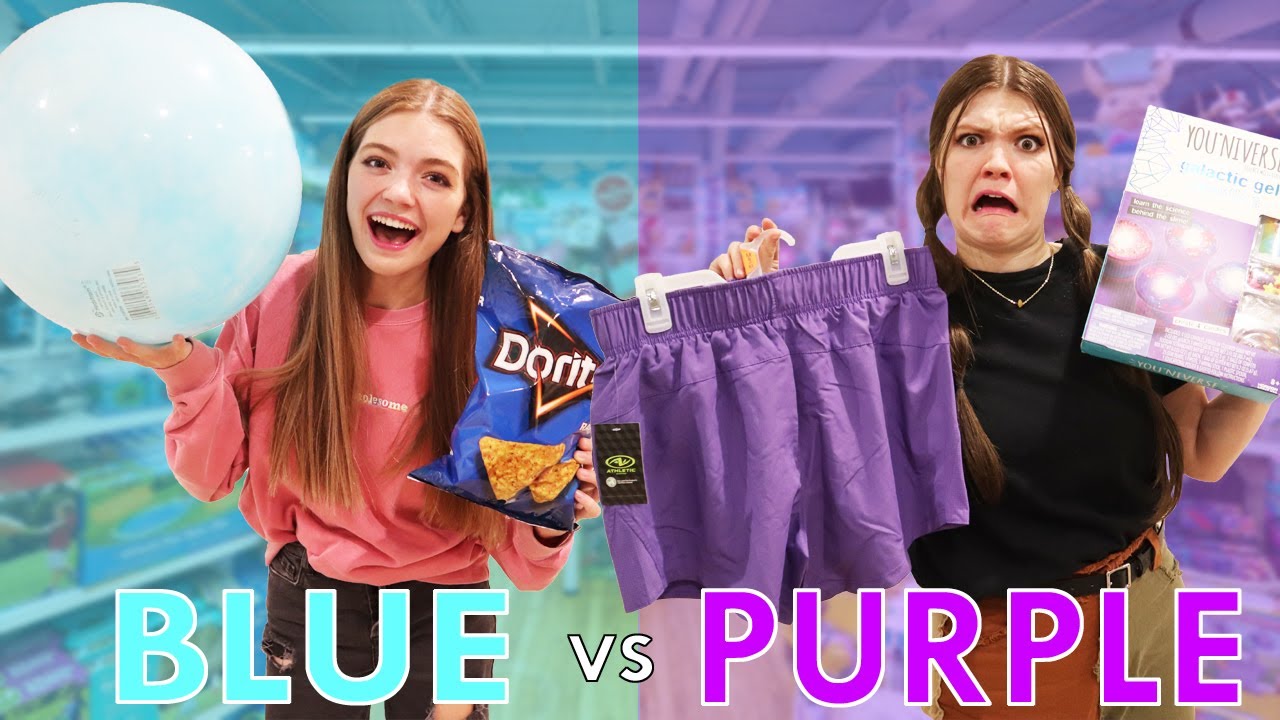 Ultimate BLUE vs PURPLE One Color Shopping Challenge! - YouTube
