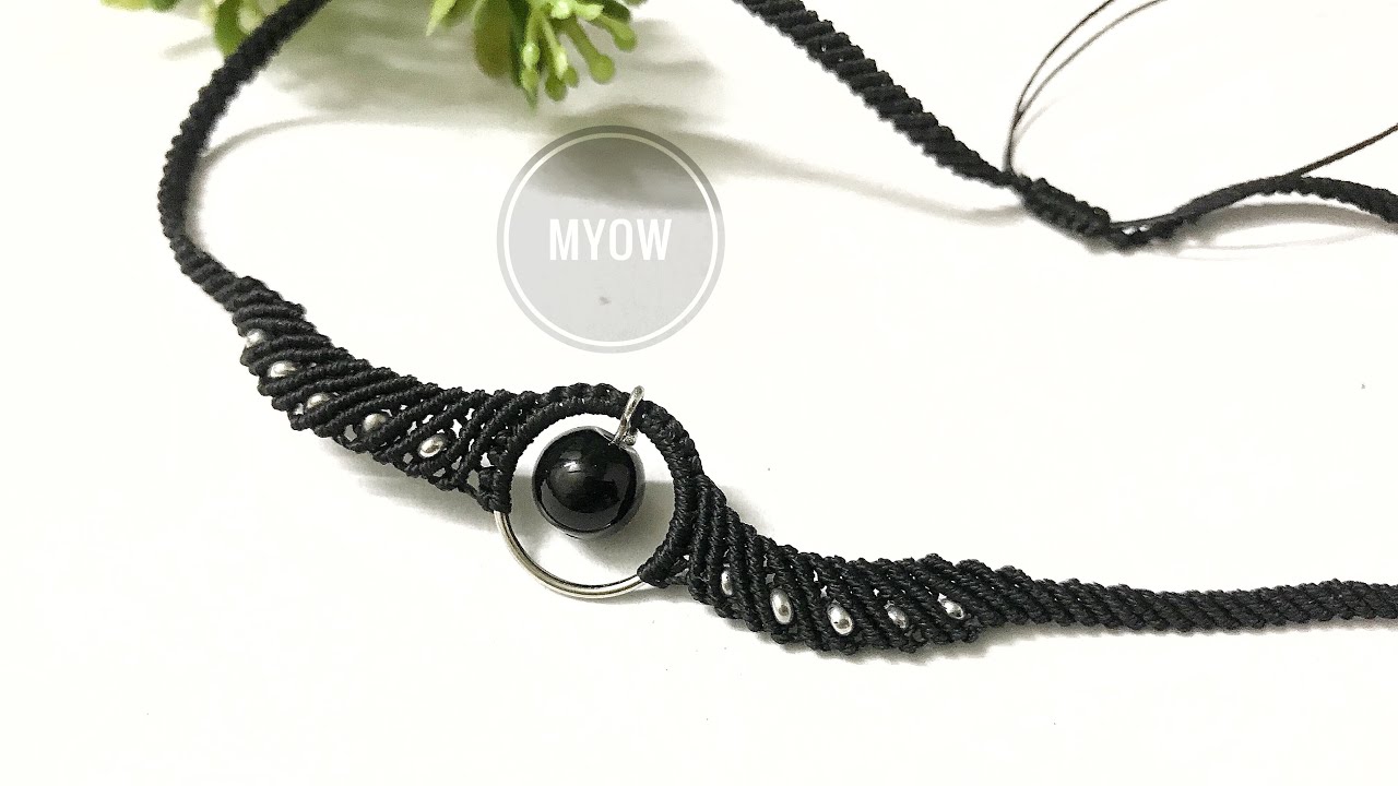 DIY - HOW TO MAKE CHOKER WITH BEADS - MACRAME CHOKER - MYOW 390 - YouTube