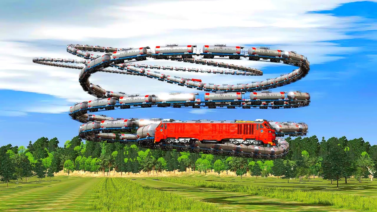 Very Long Train Comes Down Very Fast To Earth | Kereta Api Terbang ...