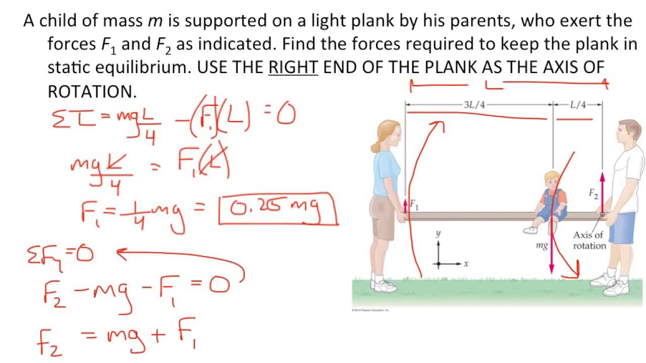HPhy1 - Ch 11 notes - Static Equilibrium & Ex 11-5ab Child on Plank ...