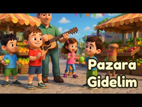 Pazara Gidelim Şarkısı | Meyveleri Öğrenelim 🍎 | Çocuklar İçin Neşeli Çizgi Film