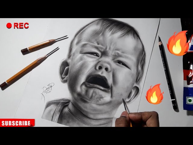 Baby Crying Drawing Realistic
