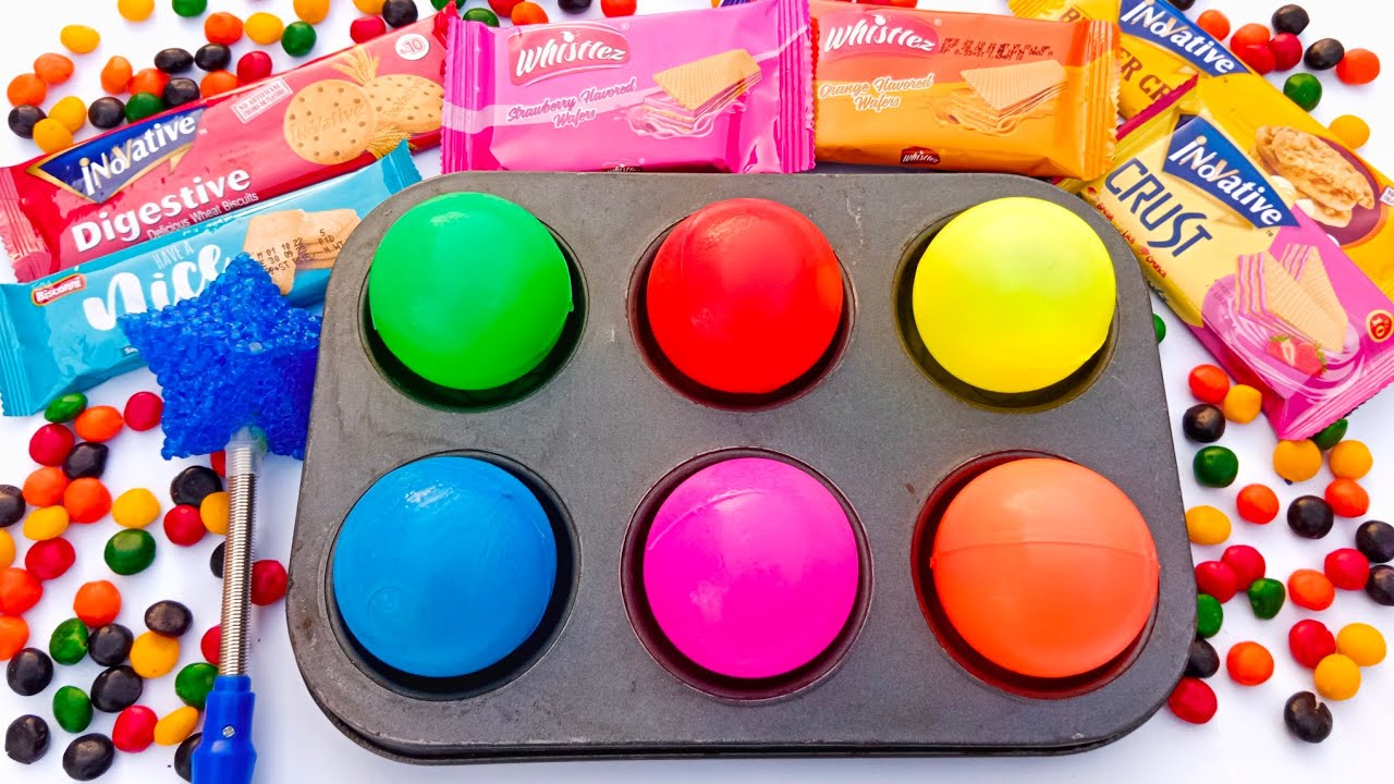 Satisfying Video | How to make rainbow Colors balls with biscuits and ...