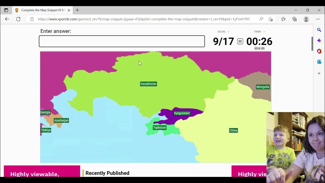 Complete the Map Snippets (Sporcle.com) #1 - #8 - YouTube